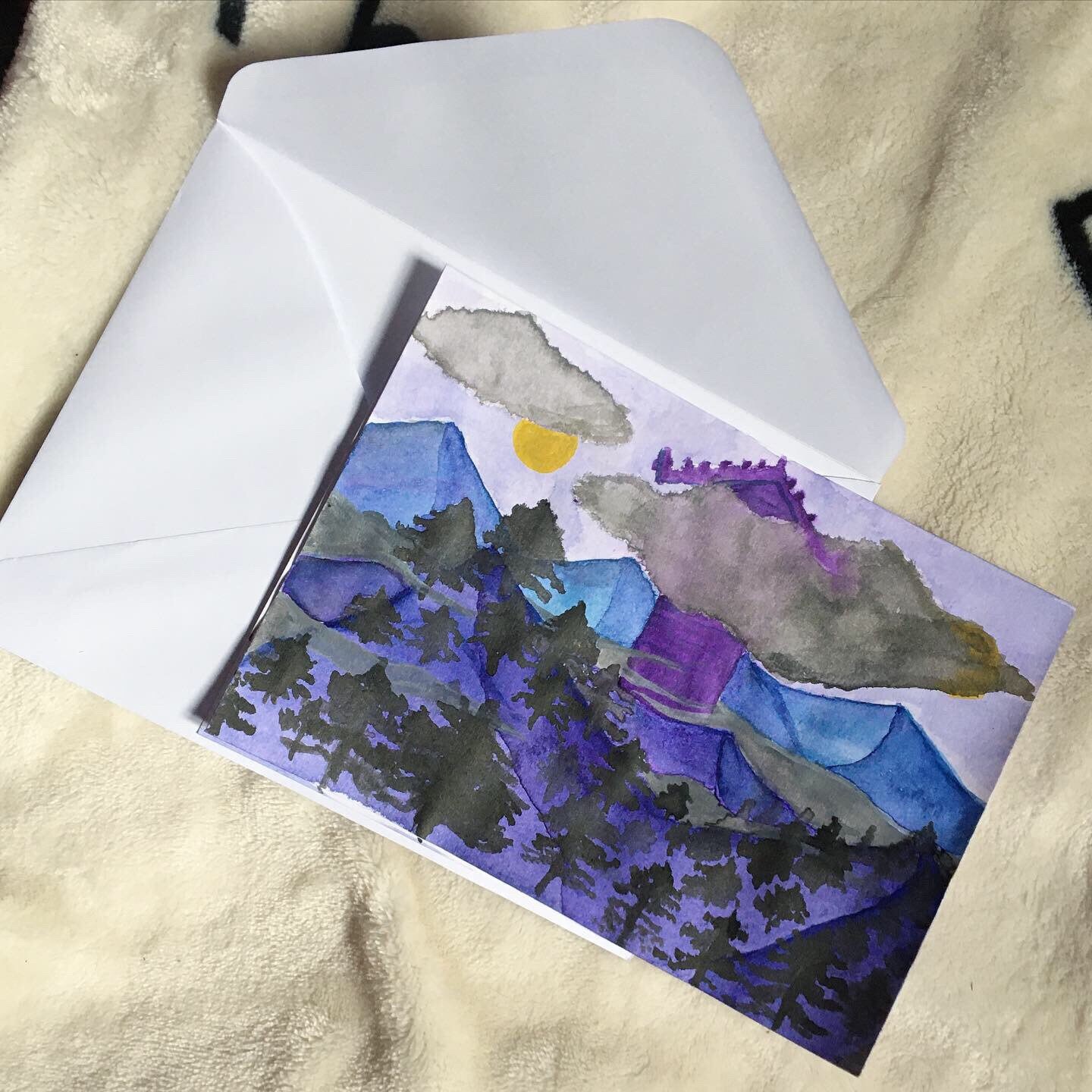 The Watchtower Handpainted Watercolor Greeting Card - Etsy