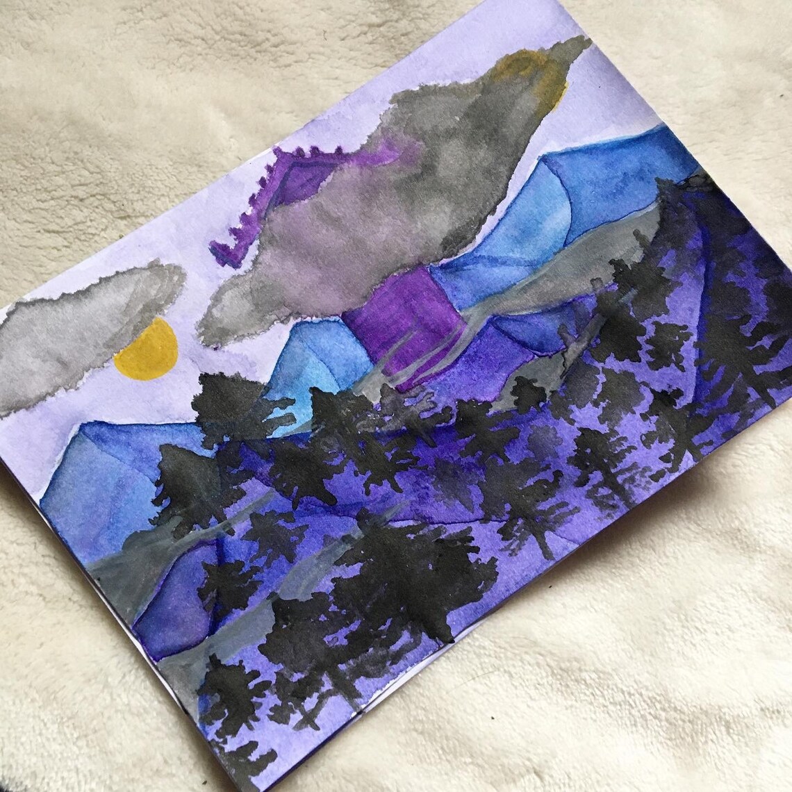 The Watchtower Handpainted Watercolor Greeting Card - Etsy