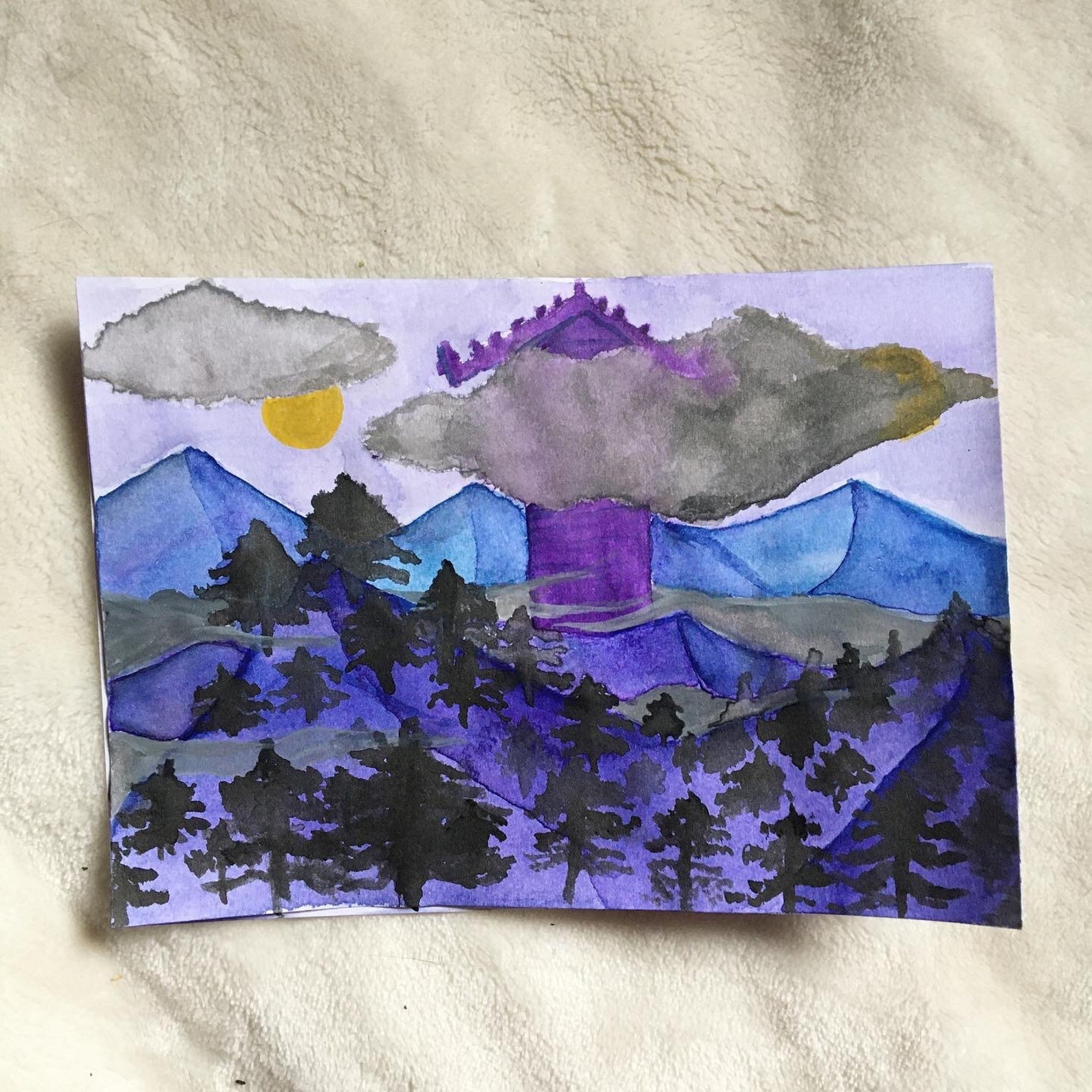 The Watchtower Handpainted Watercolor Greeting Card - Etsy