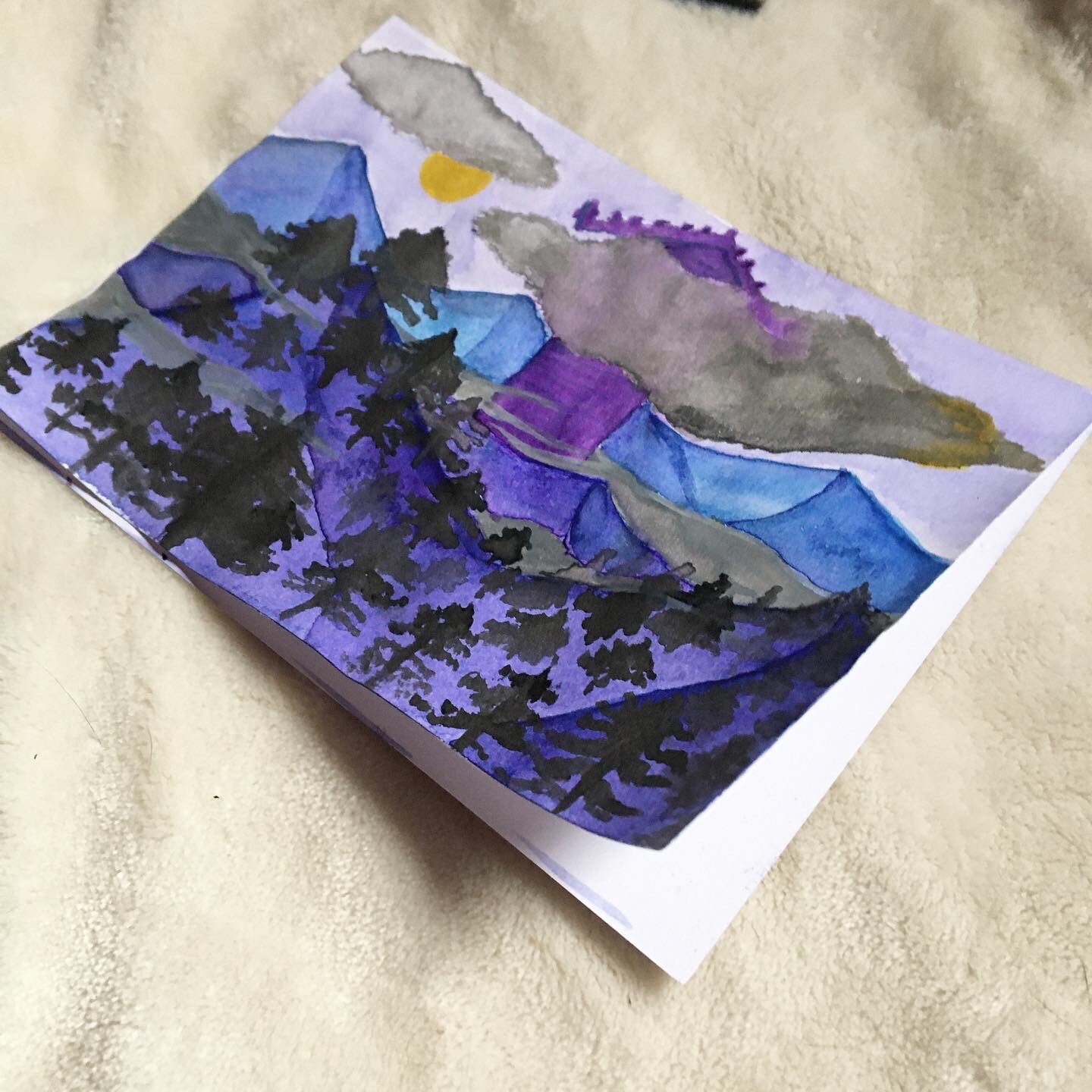 The Watchtower Handpainted Watercolor Greeting Card - Etsy