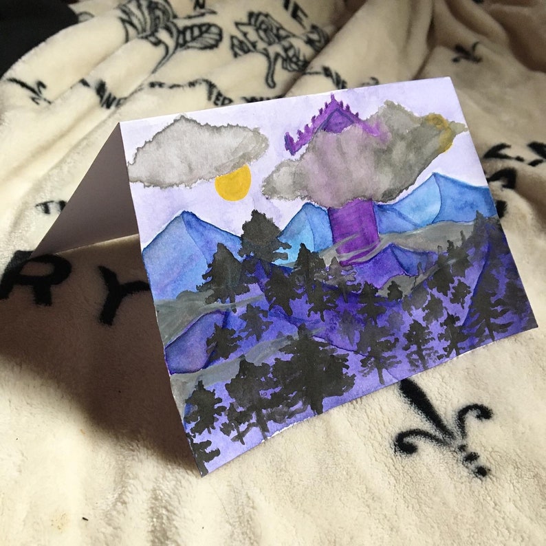 The Watchtower Handpainted Watercolor Greeting Card - Etsy