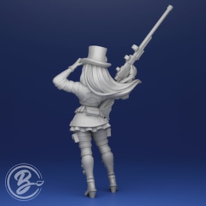 Katie Female Sniper Shooter Fantasy 32mm Unpainted Miniature Figure ...