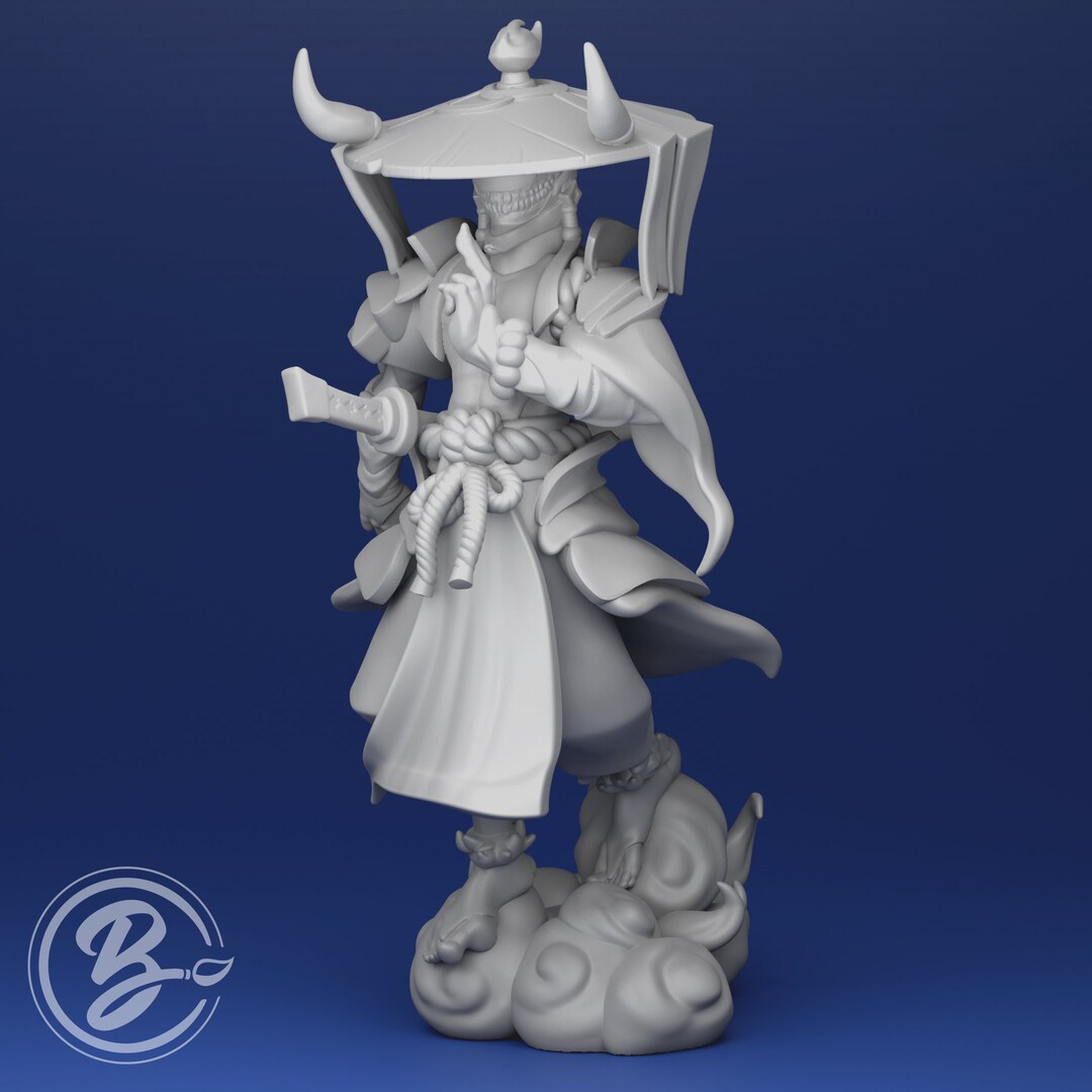 Oni Ronin Warrior Fantasy 32mm Unpainted Miniature Figure Dungeons & Dragons Dnd Pathfinder ...