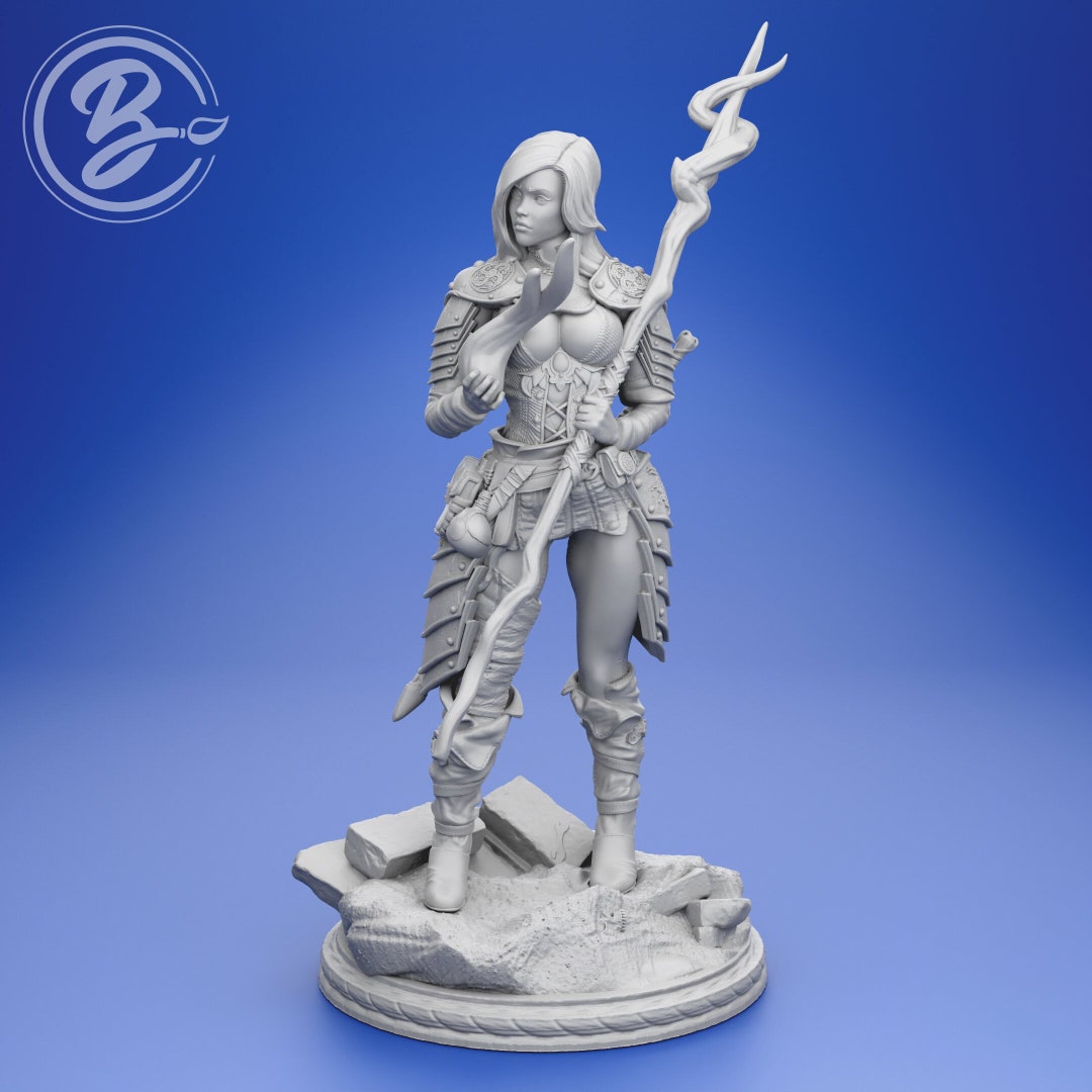 Female Mage Casting Magic Fantasy Art 32mm or 75mm Scale Female ...