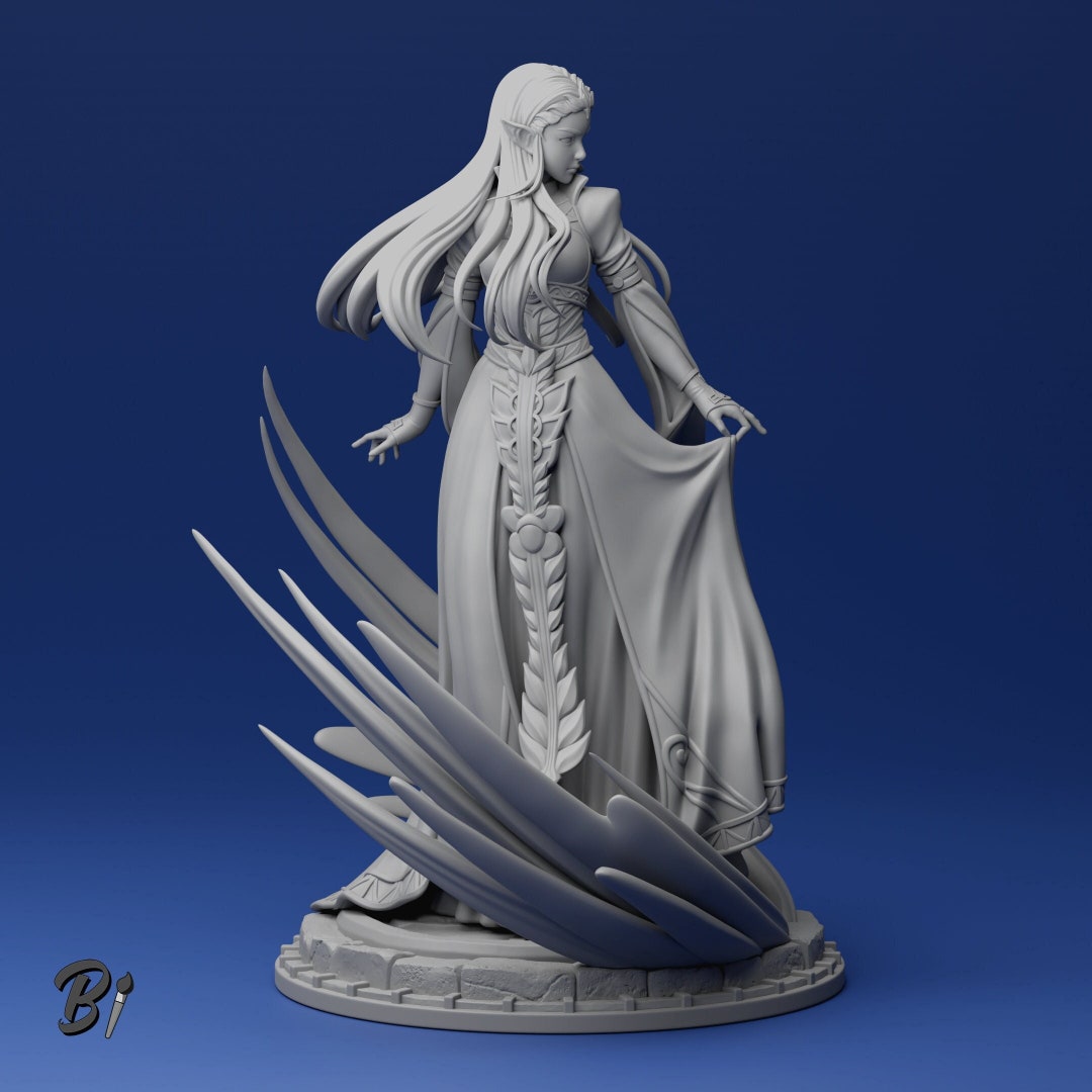 Elven Princess Fantasy 110mm Scale Female Elf Unpainted Miniature ...