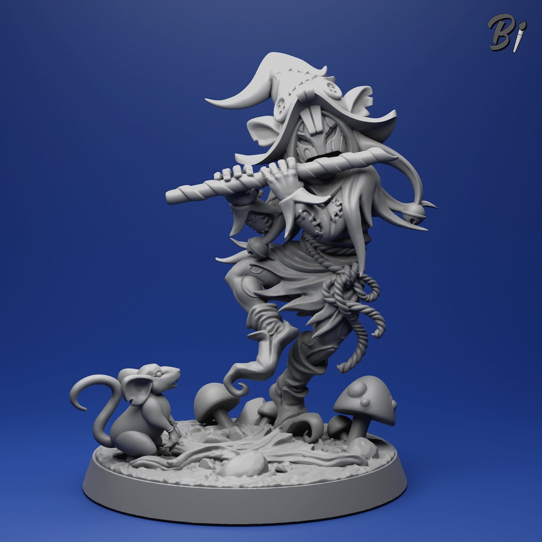 Flute Playing Forest Dryad Fantasy 32mm Resin Miniature Figure Dungeons ...