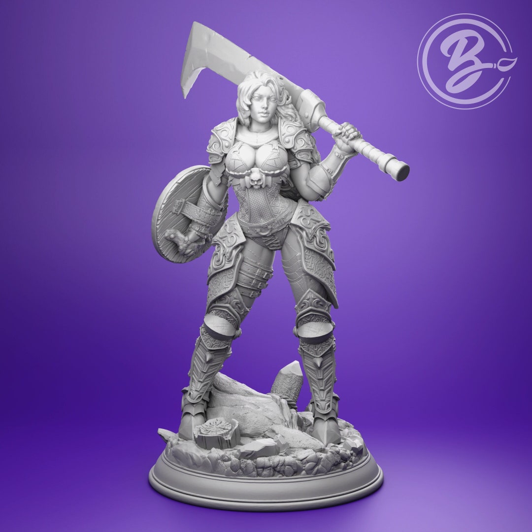 Dark Valkyrie Warrior Fantasy Pinup Girl Pin up Art 32 & 75mm Scale ...