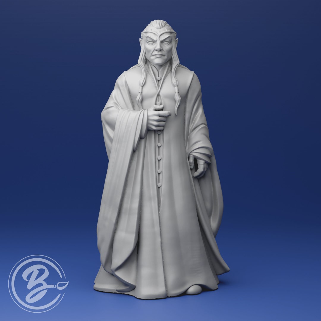 Elven Elder Elf Leader Fantasy 32mm Unpainted Miniature - Etsy