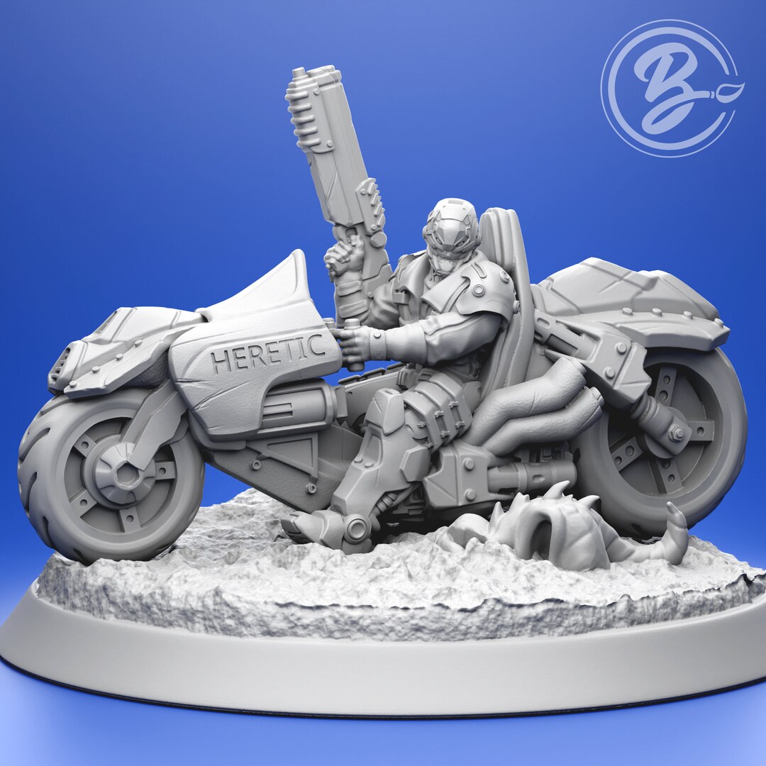 Heim the Badass Biker of the Future 32mm or 75mm Scale Resin Unpainted ...