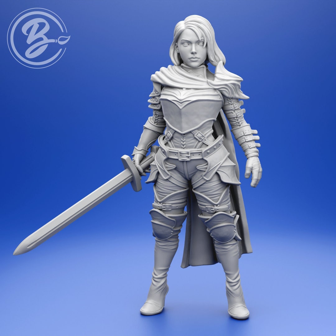 Elma Armored Warrior Fantasy 32mm Resin Miniature Figure Dungeons ...