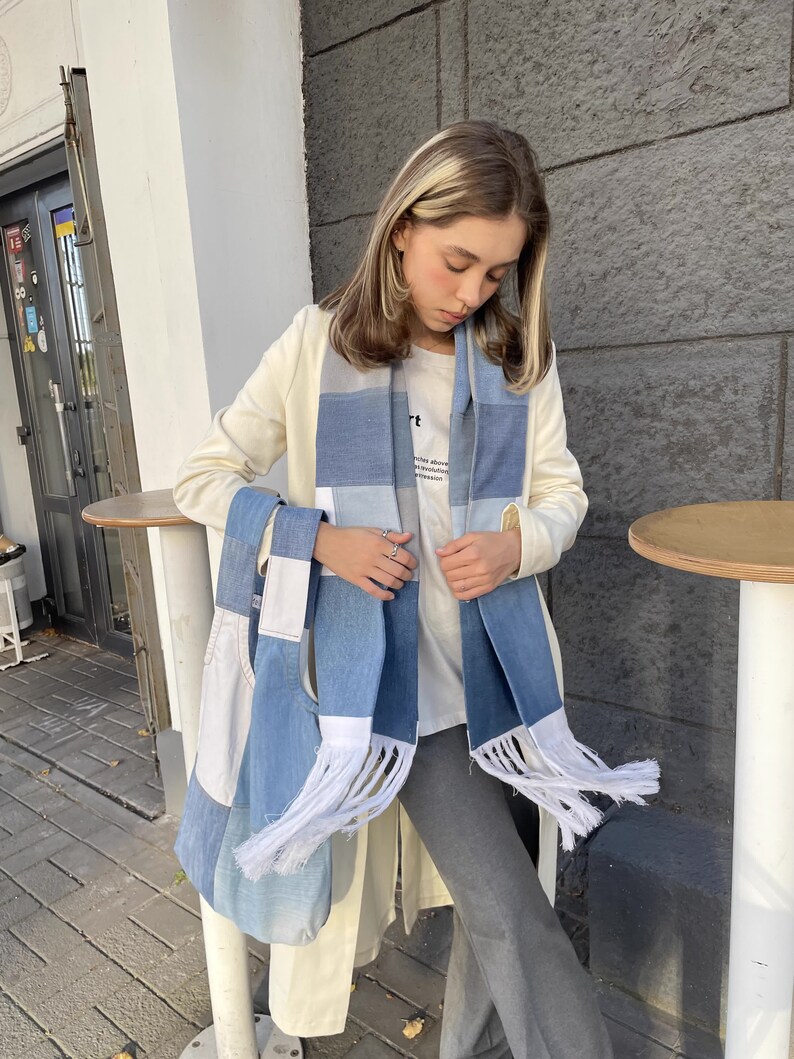 Upcycle Denim Scarf - Etsy