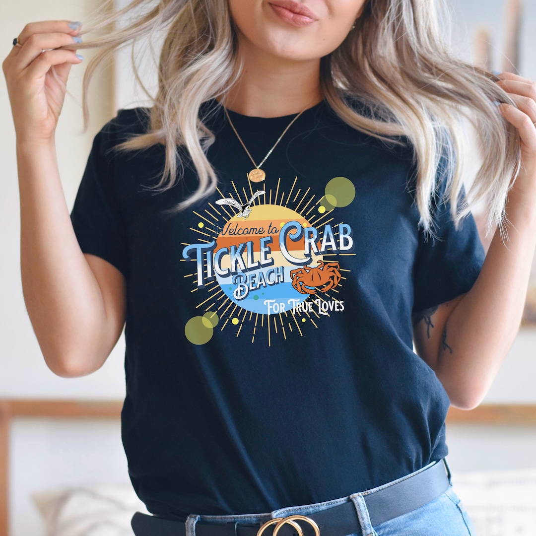 Tickle Crab Beach Adult Tshirt, Unisex Bella + Canvas Jersey Short ...