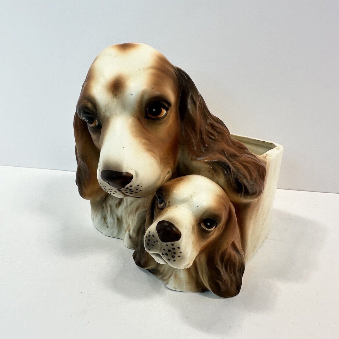 Cocker Spaniel Puppy Dog Planter Vase C8953 Ceramic Made Japanvintage ...