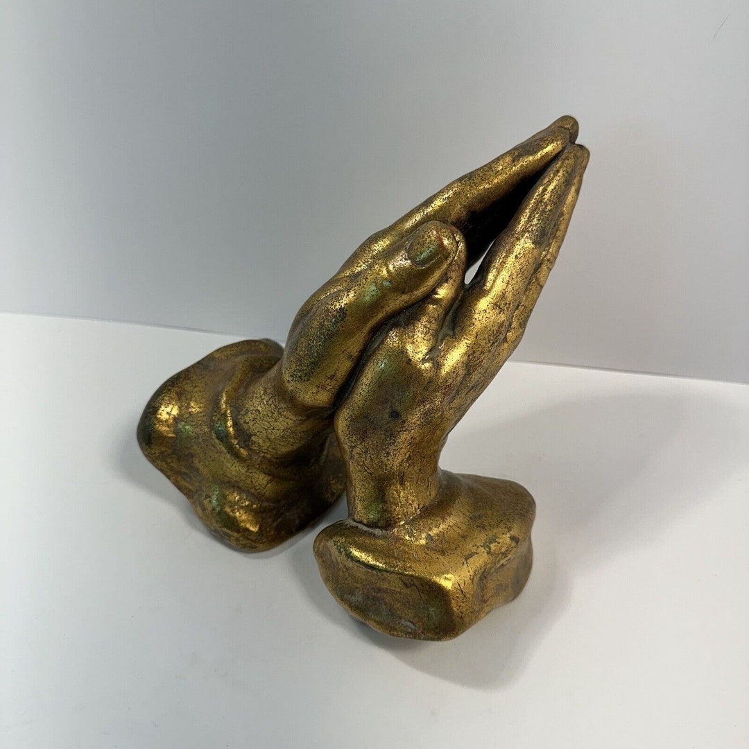 Vintage Christian Praying Hands Figurine Statue Ceramic Gold - Etsy