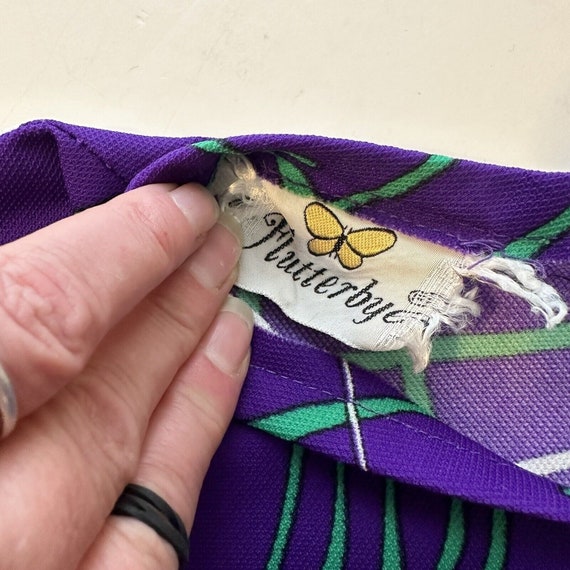 Vintage Flutterby 1960s Style Purple Green and White … - Gem