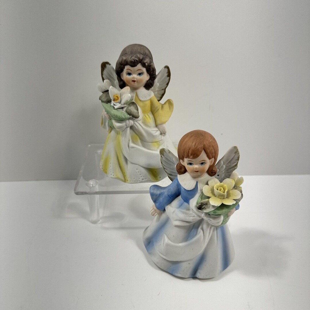 Lot of 2 Vintage 4 Inch Porcelain Angels MCM Figurines - Etsy