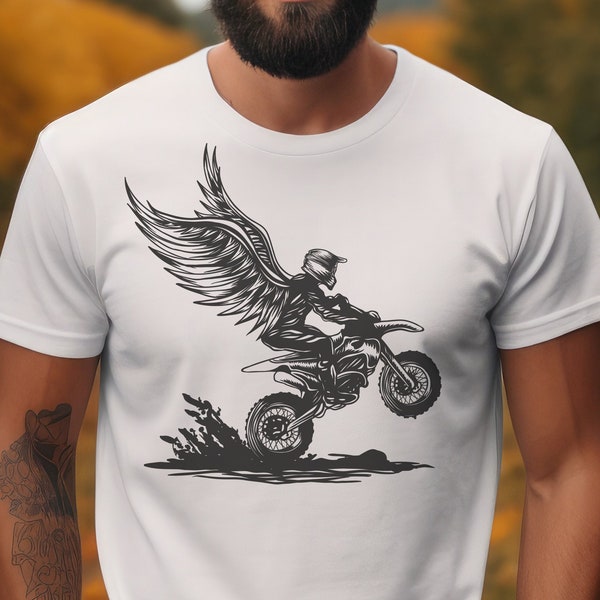 Motorcycle Angel Svg - Etsy