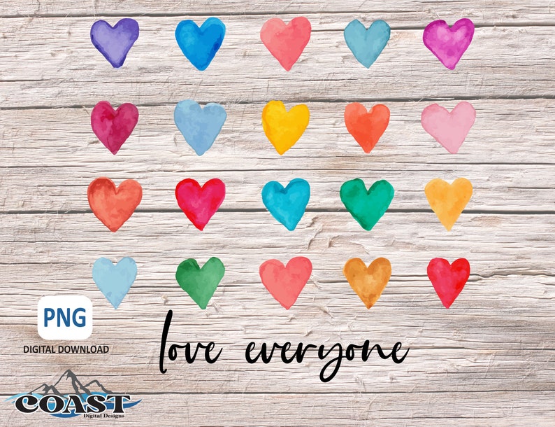 Love Everyone PNG, Valentines Sublimation, Love the Rainbow, You Matter ...