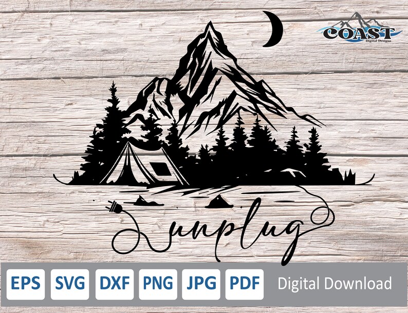 Unplug Camping SVG PNG PDF Clipart Sublimation, Cabin, Holiday, Camping ...