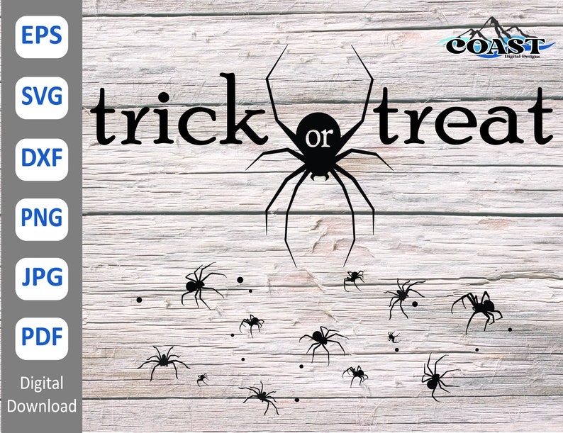 Trick or Treat SVG PNG PDF, Halloween Sleeve Design, Spider Shirt ...