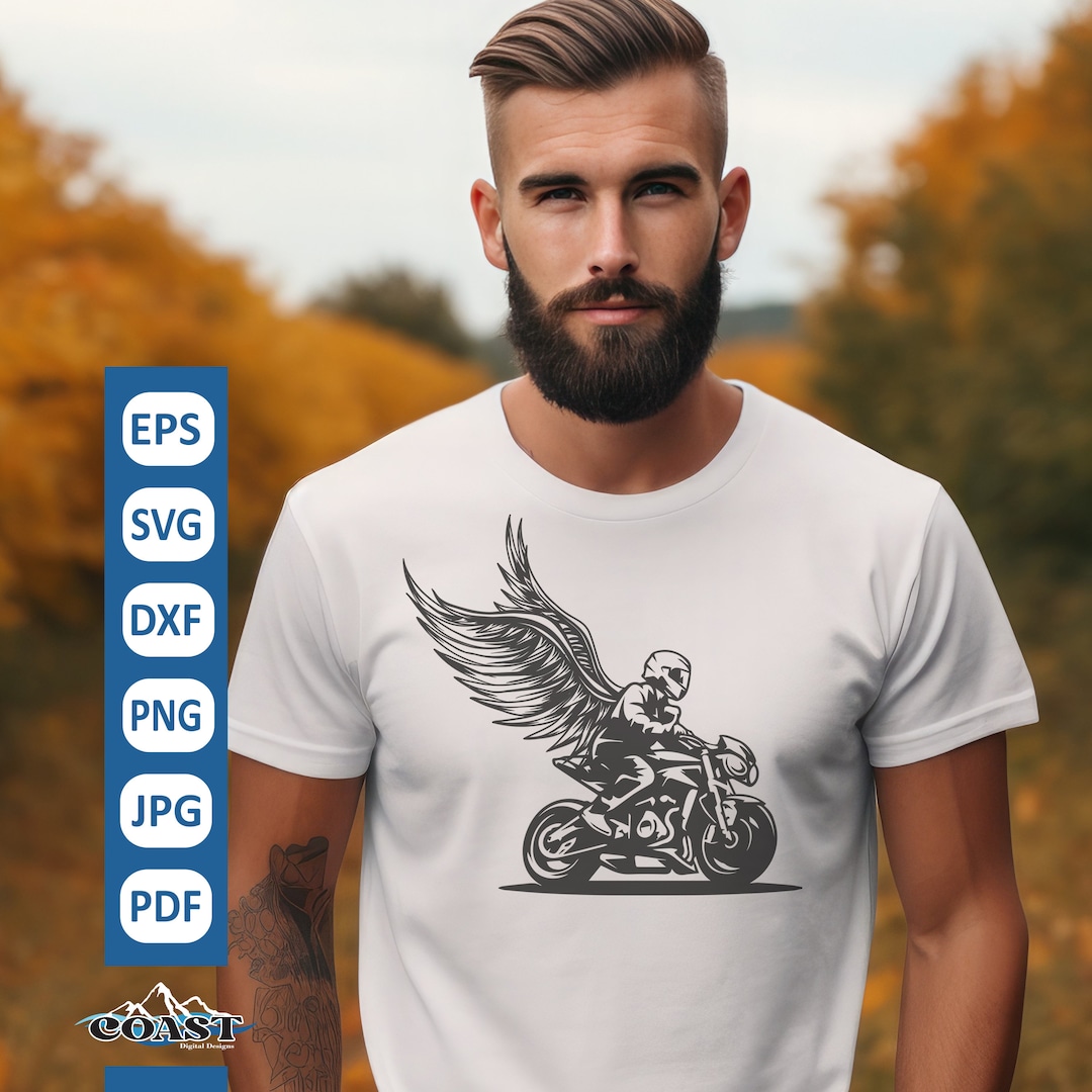 Motorbike Motorcycle Angel Wings SVG PNG PDF, Bikers, Sports ...