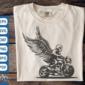 Motorbike Motorcycle Angel Wings SVG PNG PDF, Bikers, Sports ...