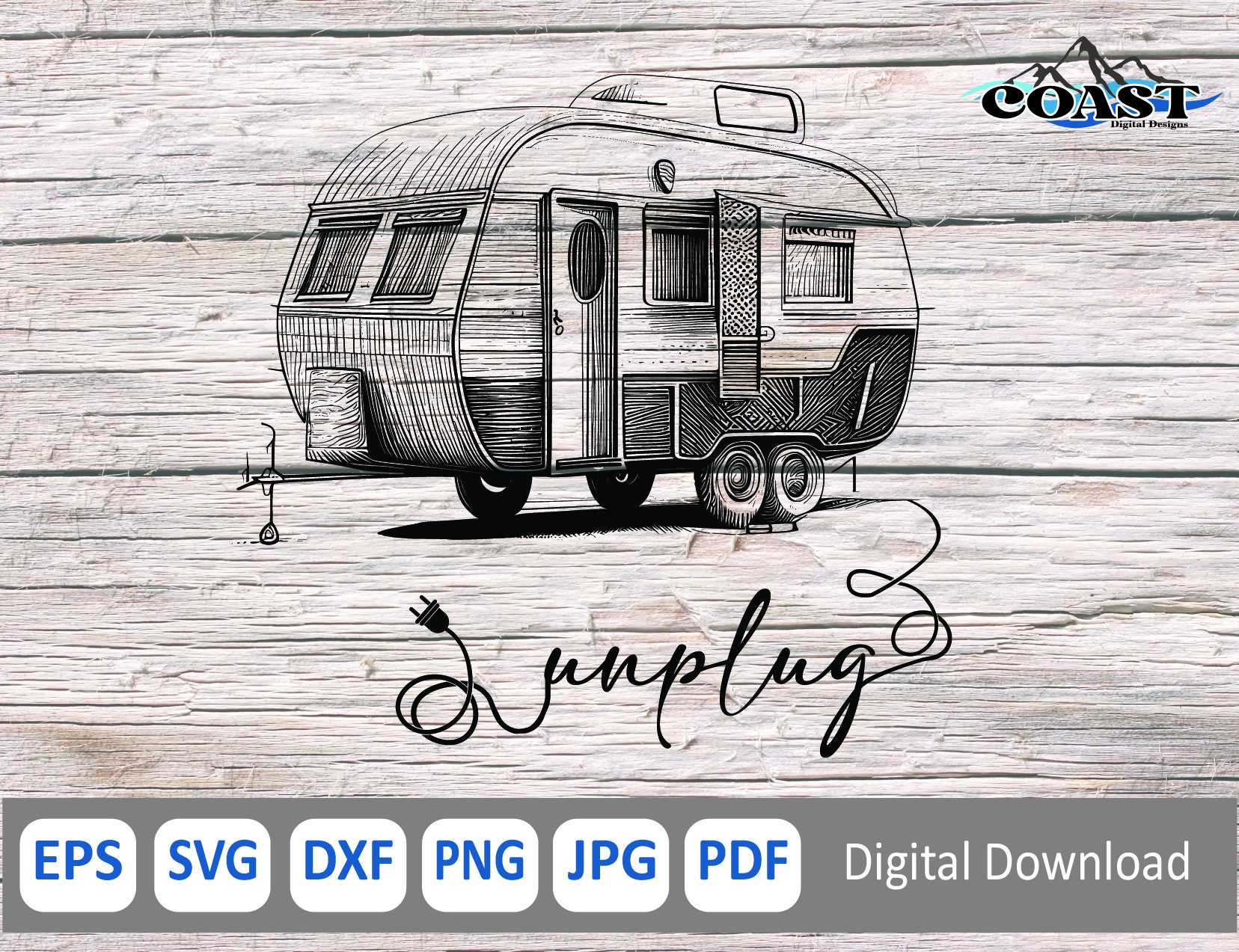 Unplug Camping SVG PNG PDF Clipart Sublimation, Road Trip, Holiday ...