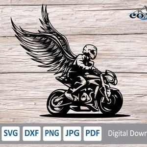 Motorbike Motorcycle Angel Wings SVG PNG PDF, Bikers, Sports ...