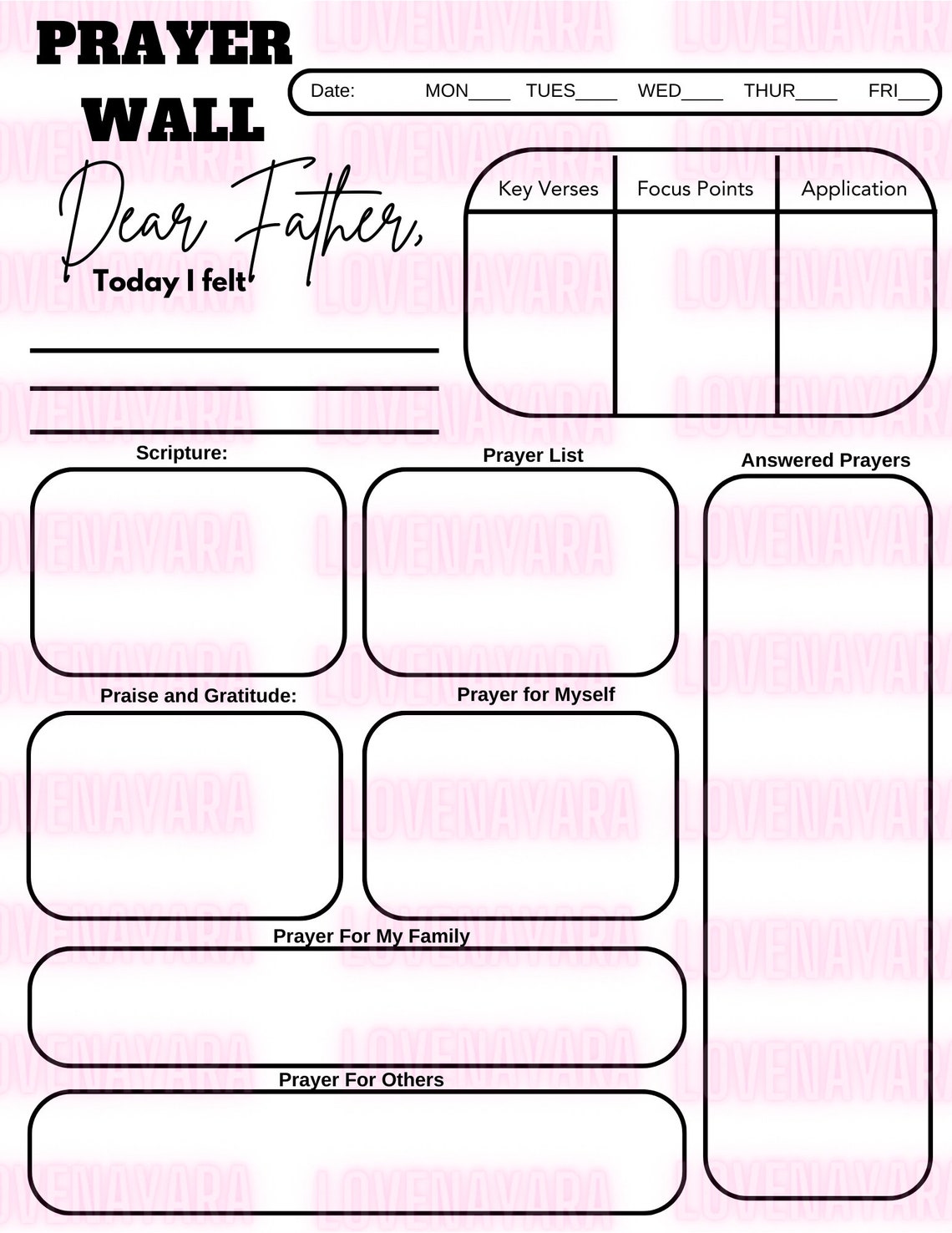 Personalized Prayer Journal, Bible Journal, Prayer Notebook, Instant ...