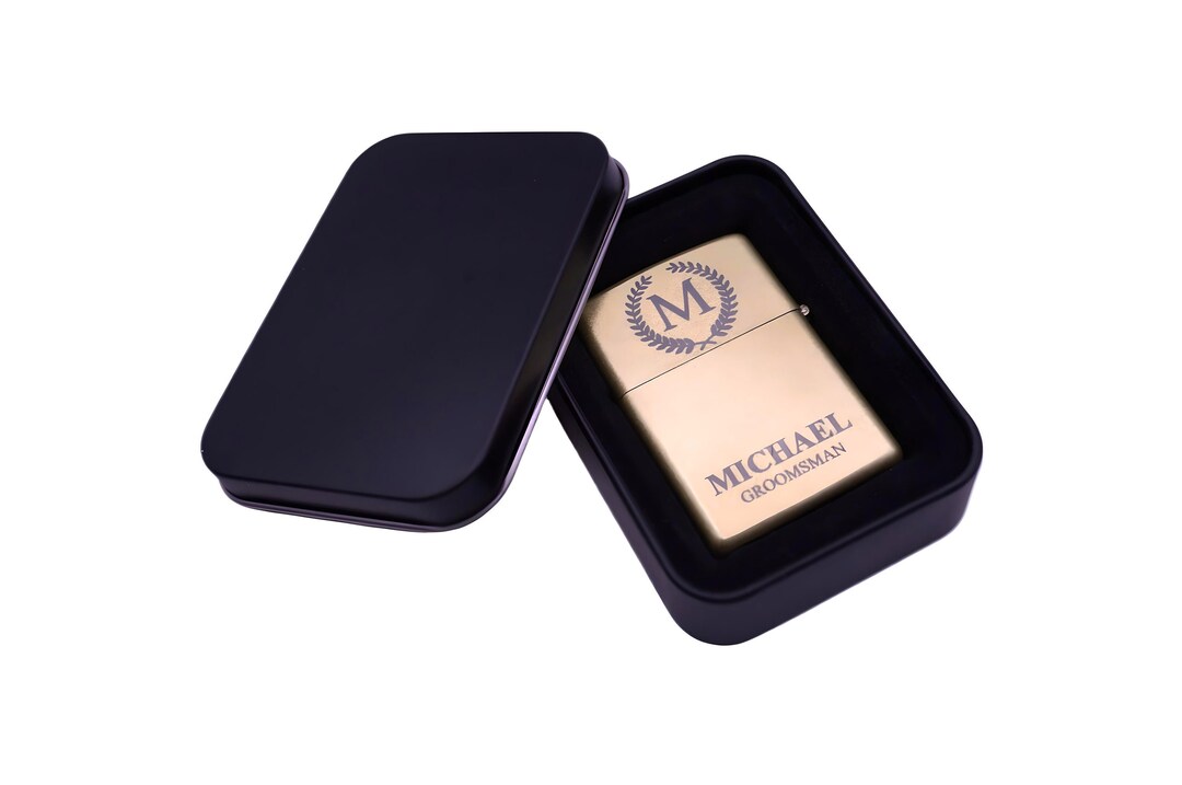 Personalized Engraved Lighter - Custom Initial - Groomsman Gift ...