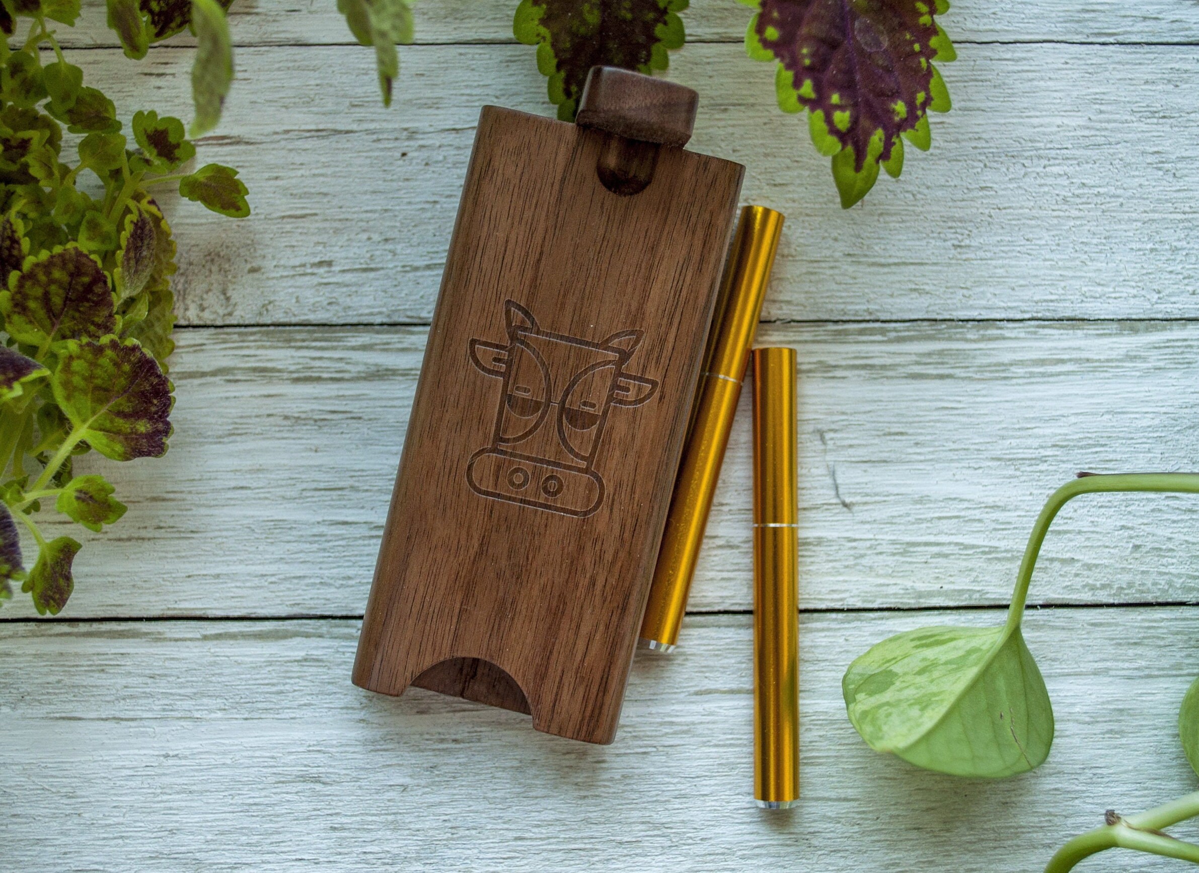 2nd Edition Wood Dugout Stash Box Set With Brass One Hitter Pipe ...