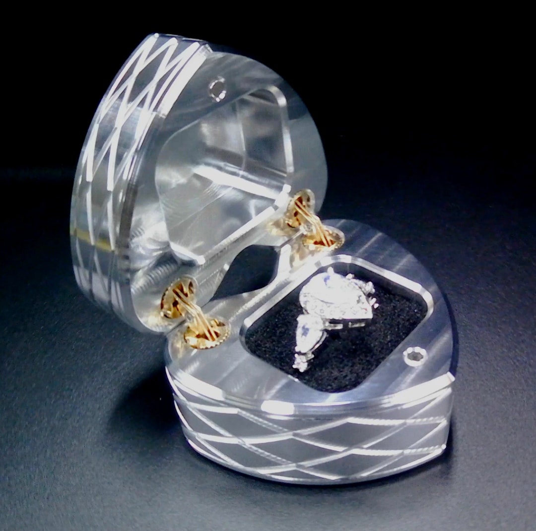 Heart Shaped Aluminum Engagement Ring Box - Etsy