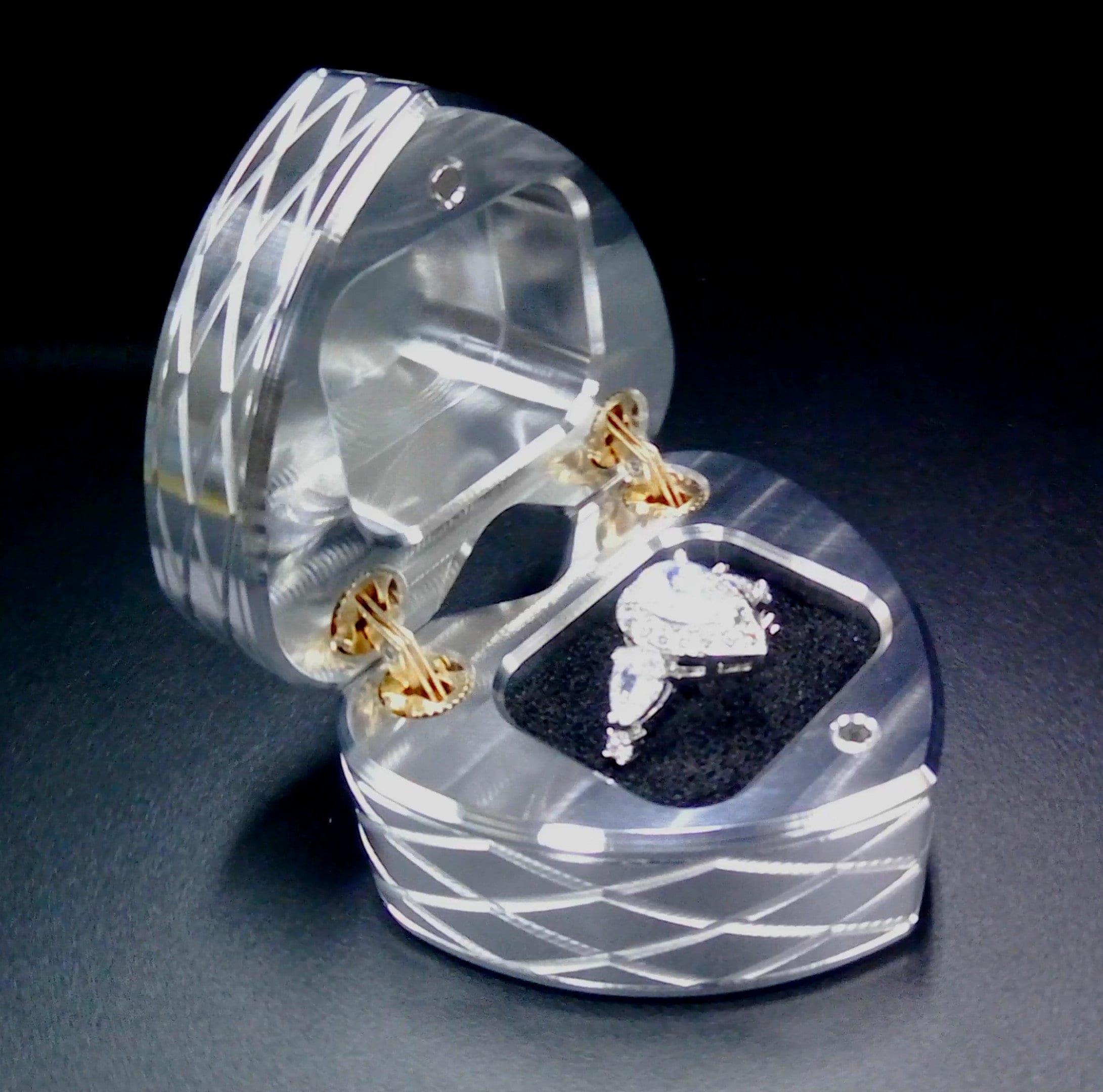 Heart Shaped Aluminum Engagement Ring Box - Etsy