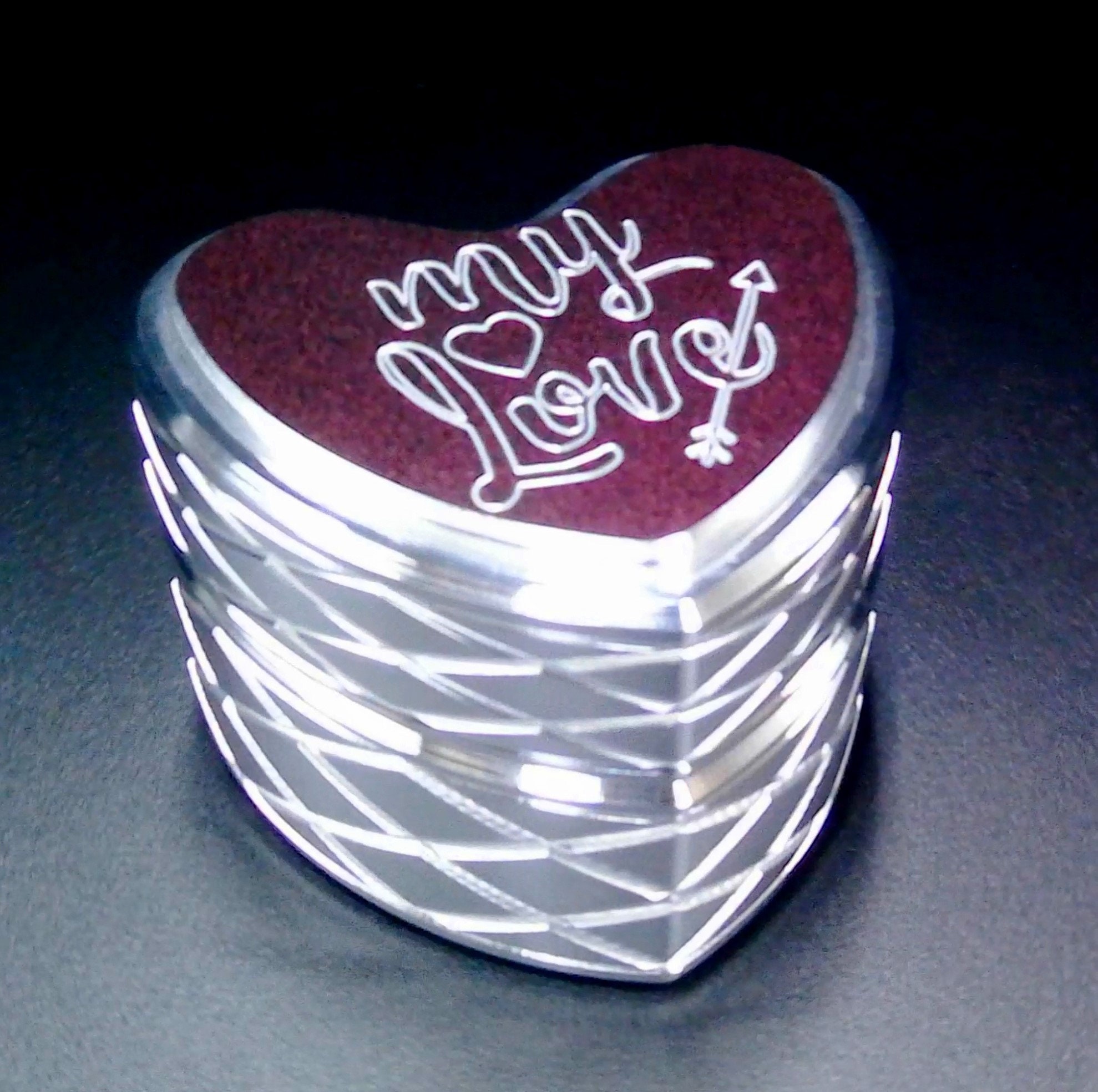 Heart Shaped Aluminum Engagement Ring Box - Etsy