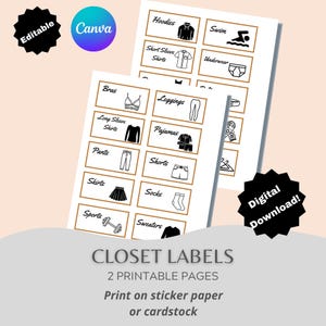 Home Organizing Printable Labels Bundle, Digital Printable Labels for ...