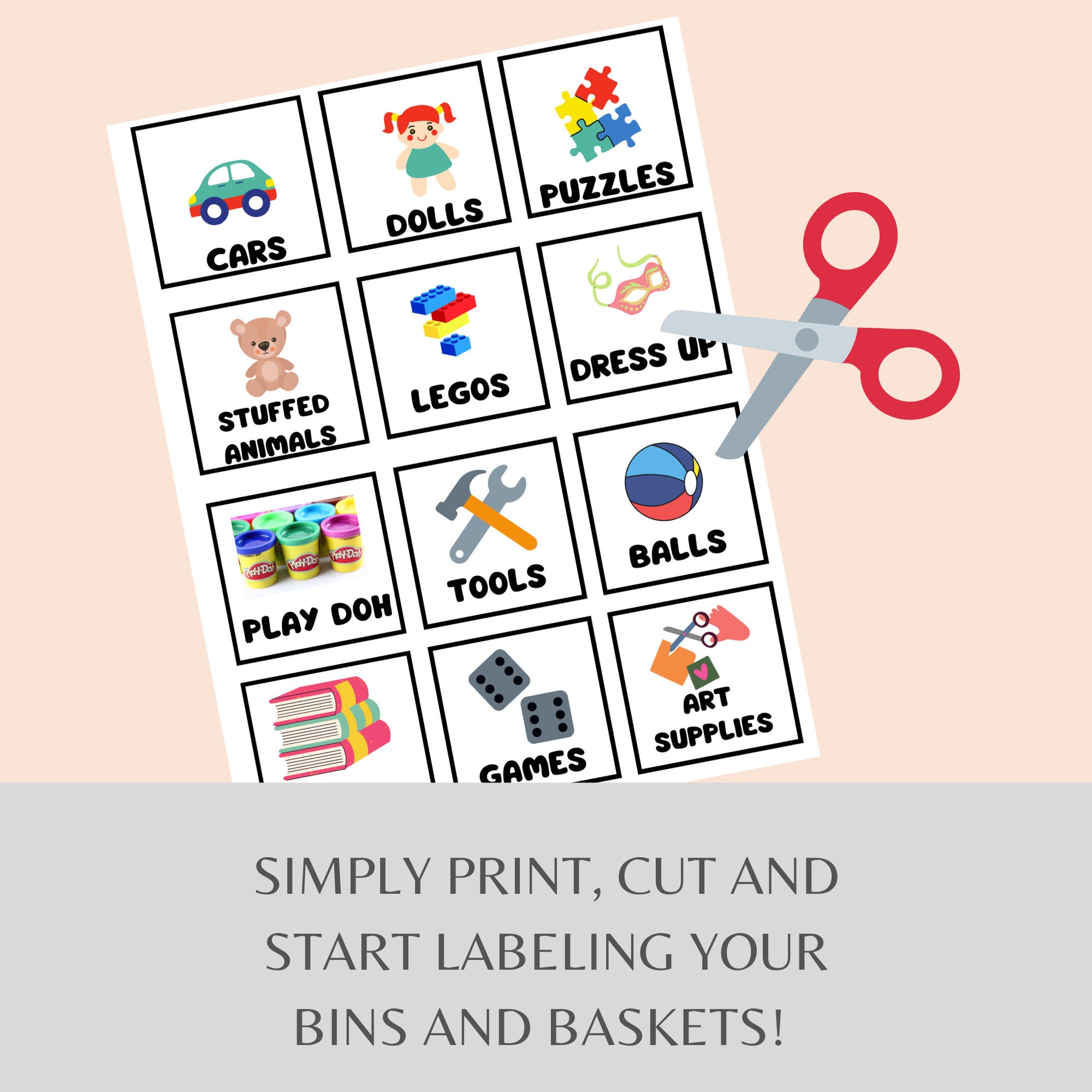 Playroom Organization Labels , Digital Playroom Labels, Printable ...