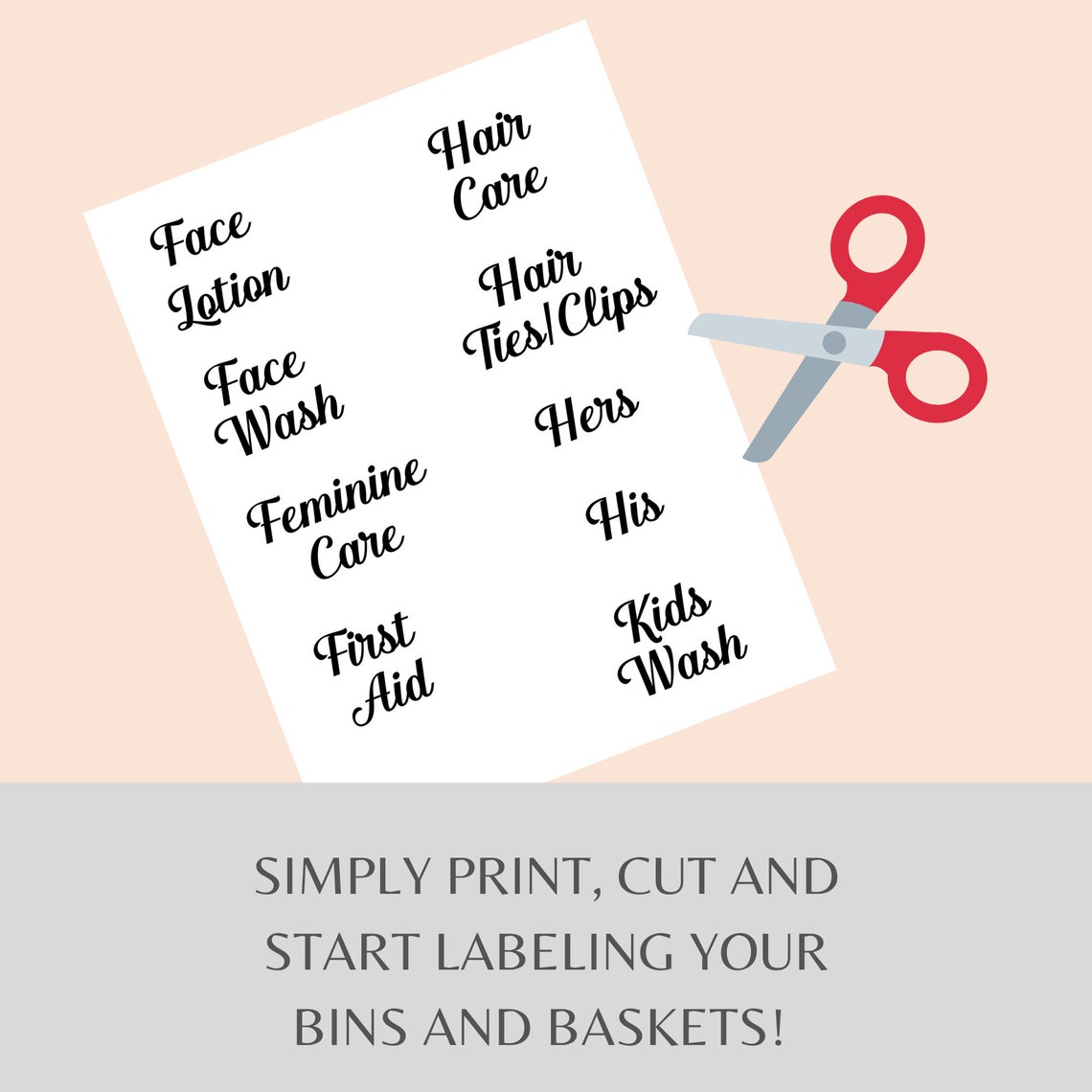 Home Organizing Printable Labels Bundle, Digital Printable Labels for ...