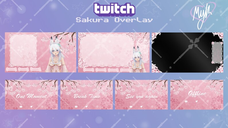 Vtuber Sakura Twitch Overlay Set - Etsy Sweden