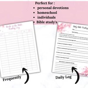 Bible Reading Log L Bible Journaling Printable L Girl Bible Study Notes ...