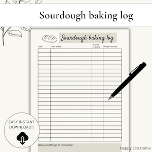 Sourdough Feeding Log, Sourdough Starter Feeding Schedule, Sourdough Checklist, Sourdough Baking ...