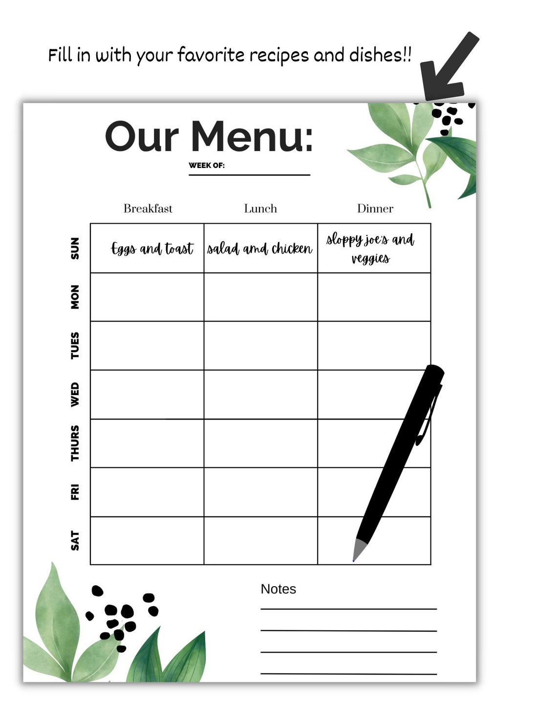 Weekly Menu Planner Printable, Busy Mom's Menu Planner, Meal Planner ...