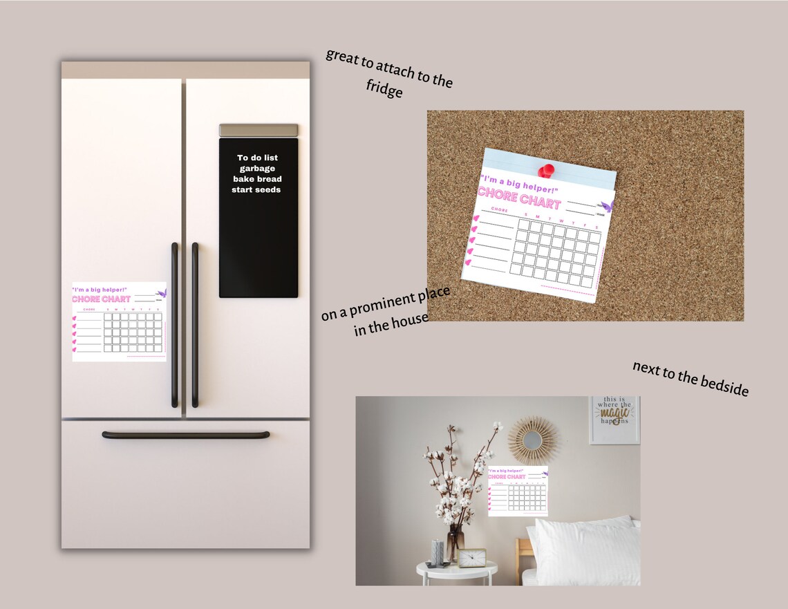 Girl's Chore Chart Printable, Daily Job Chart, Kids Daily Planner, Kids ...