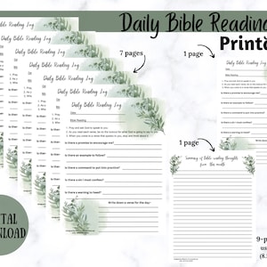 Bible Reading Log, Bible Journaling, Bible Reading Planner Digital ...