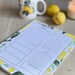 Menu Planner, Weekly Shopping List, Lemon Menu Notepad, Daily Planner ...
