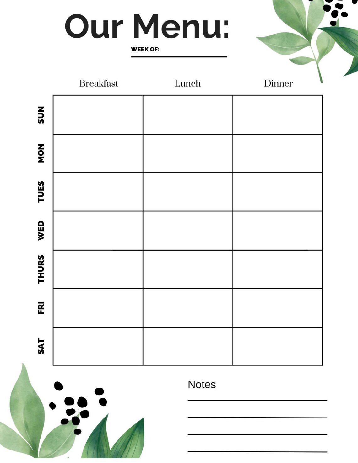 Weekly Menu Planner Printable, Busy Mom's Menu Planner, Meal Planner ...