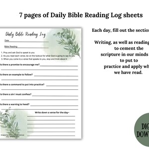 Bible Reading Log, Bible Journaling Notepad, Bible Study Notes, Bible ...