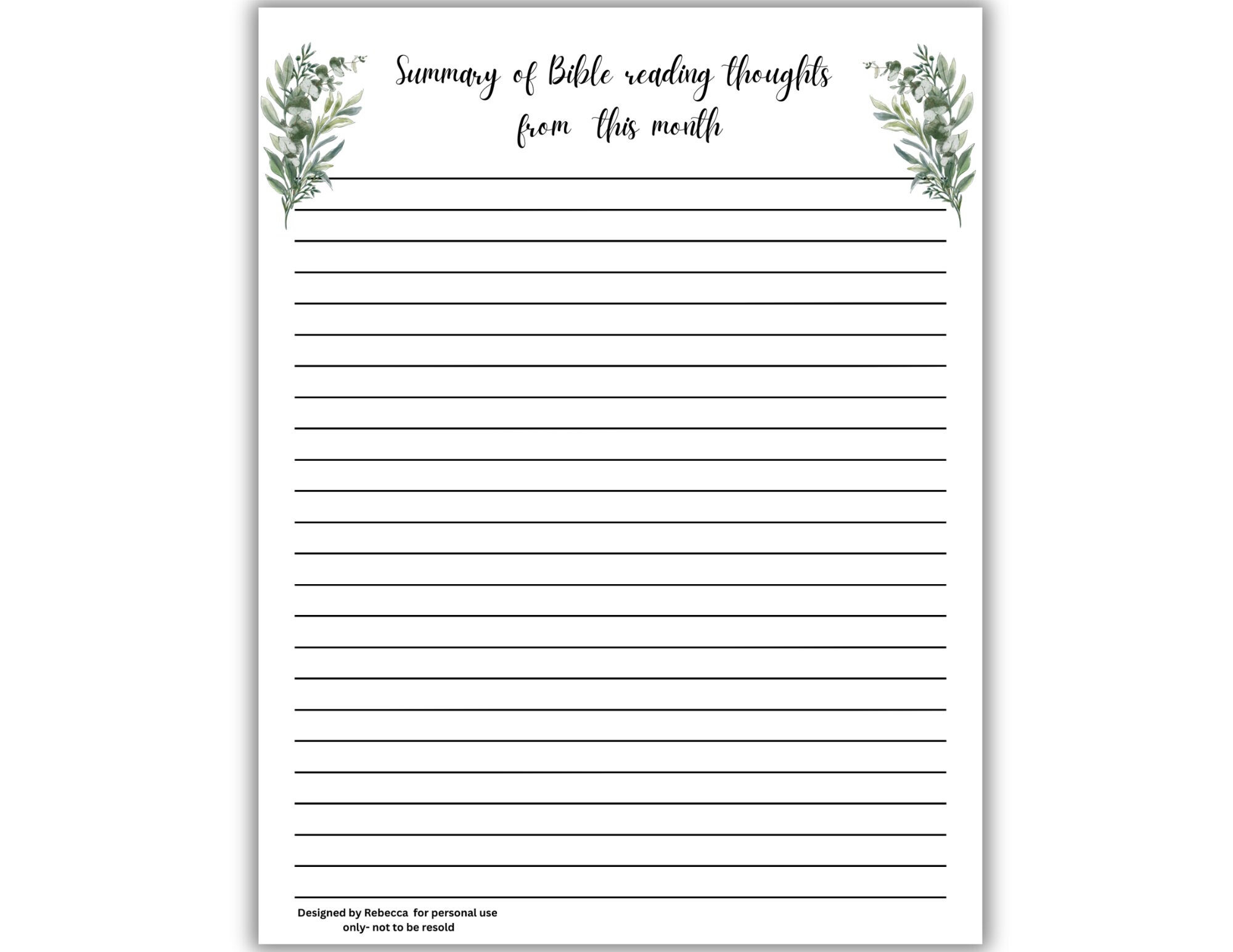 Bible Reading Log, Bible Journaling Notepad, Bible Study Notes, Bible ...