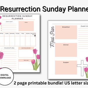 Resurrection Sunday Printable Planner, Easter Sunday Planner, Digital ...