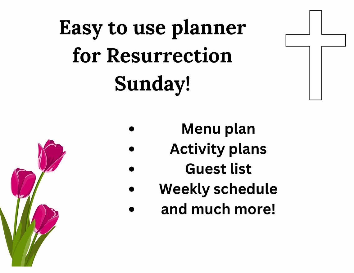 Resurrection Sunday Printable Planner, Easter Sunday Planner, Digital ...