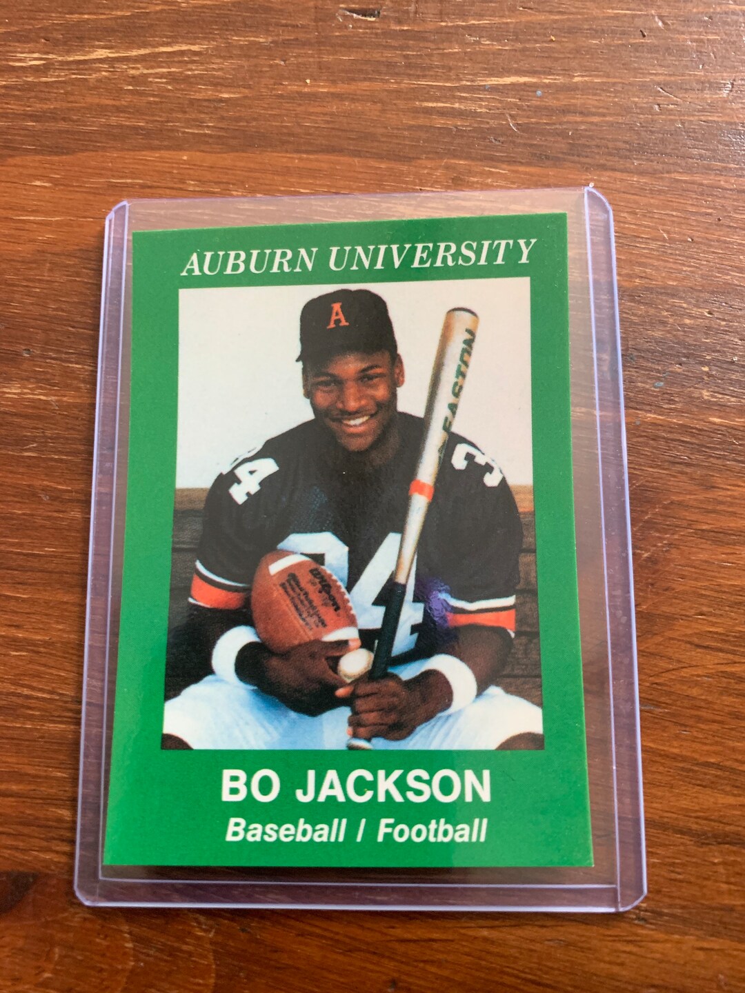 Bo Jackson Auburn Tigers College Trading Card W/ Top Load Holder - Etsy